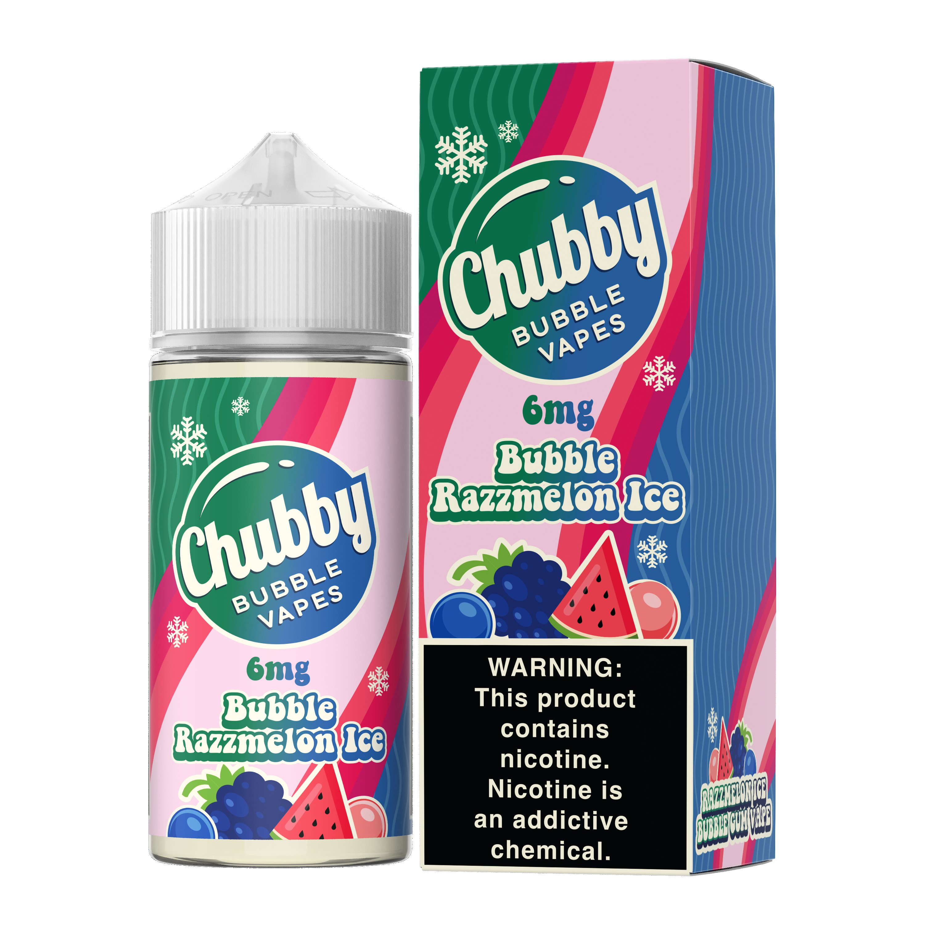 Chubby Bubble Vapes - Bubble Razzmelon Ice 100mL